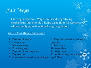 Wage, importance and Fair Wages | PPTX
