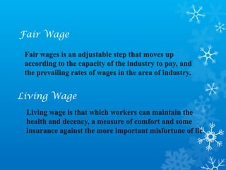 Wage, importance and Fair Wages | PPTX