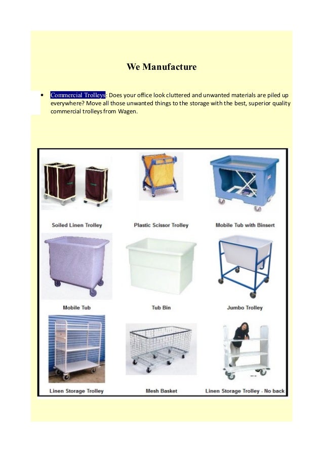 Wagen manufacturing trolleys, castors and materials handling equipments
