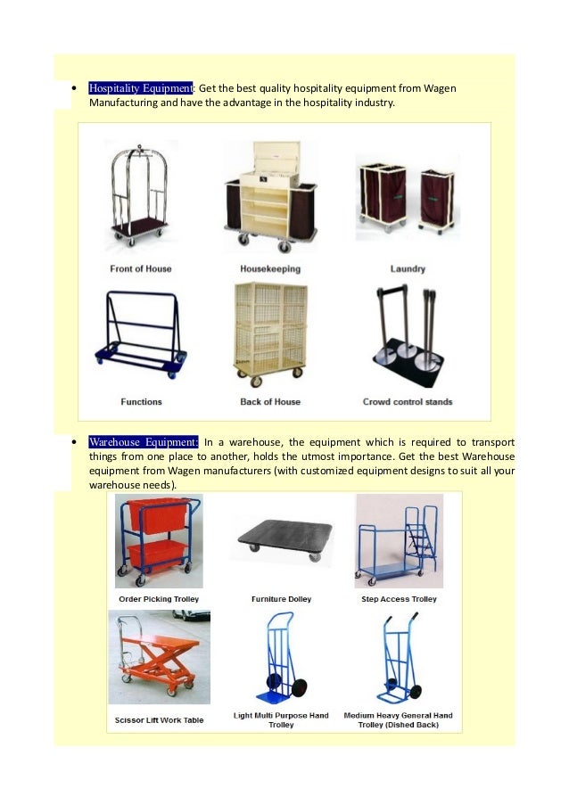 Wagen manufacturing trolleys, castors and materials handling equipments