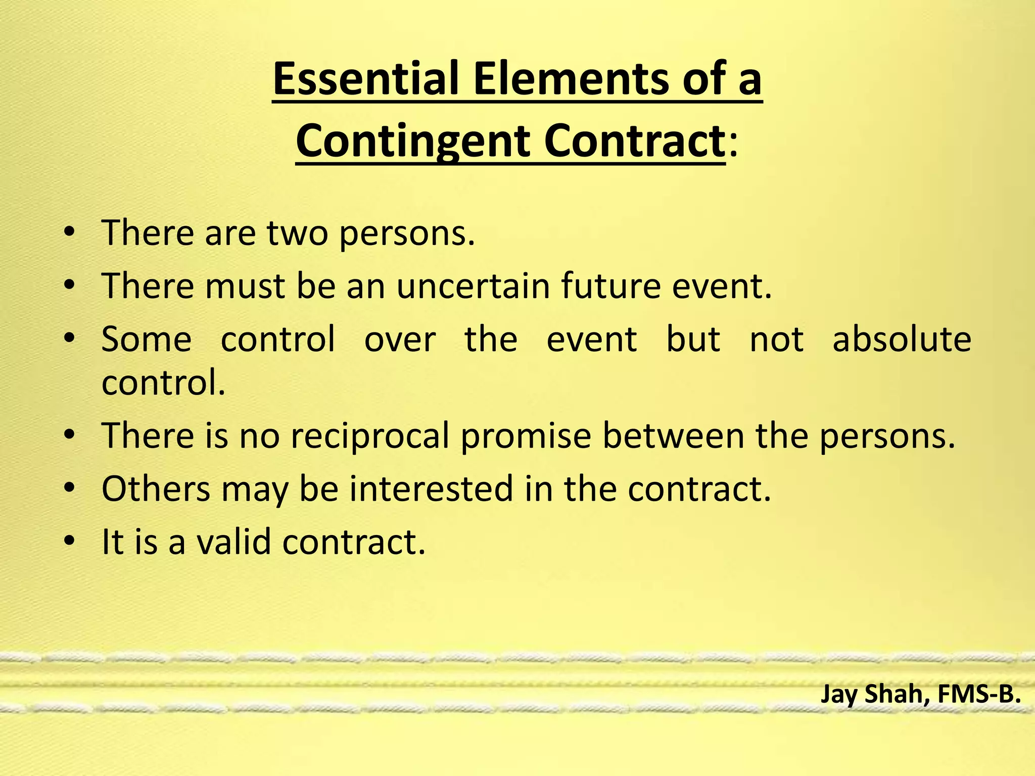 Wagering & Contingent contracts. | PPSX