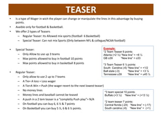 Wagering theory manual (sports betting) | PPT