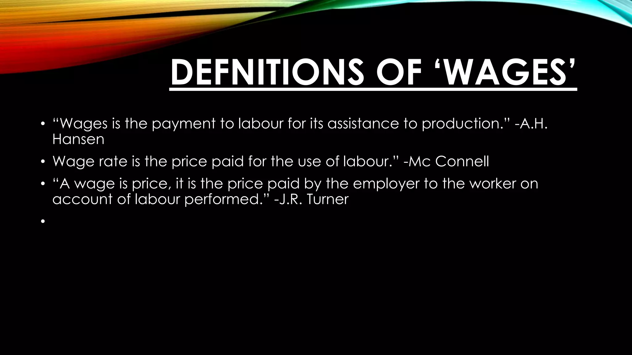Wages meaning & its types | PDF