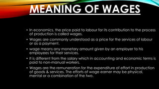 Wages meaning & its types | PDF