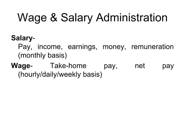 Wage & salary administration | PPT
