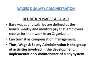 Wages and salary administration | PPTX