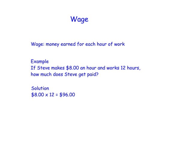 Wages Lesson 1 | PPT