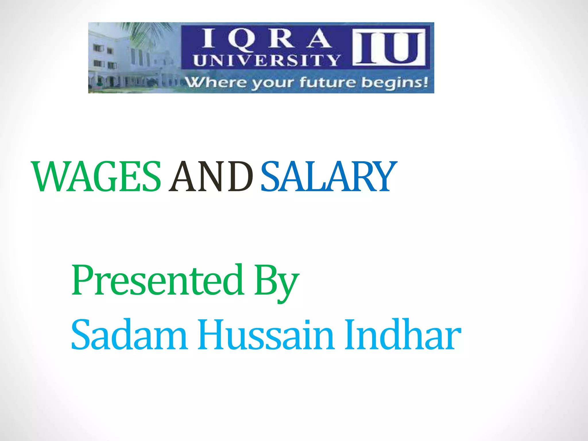 Wages and salary PPT | PPTX