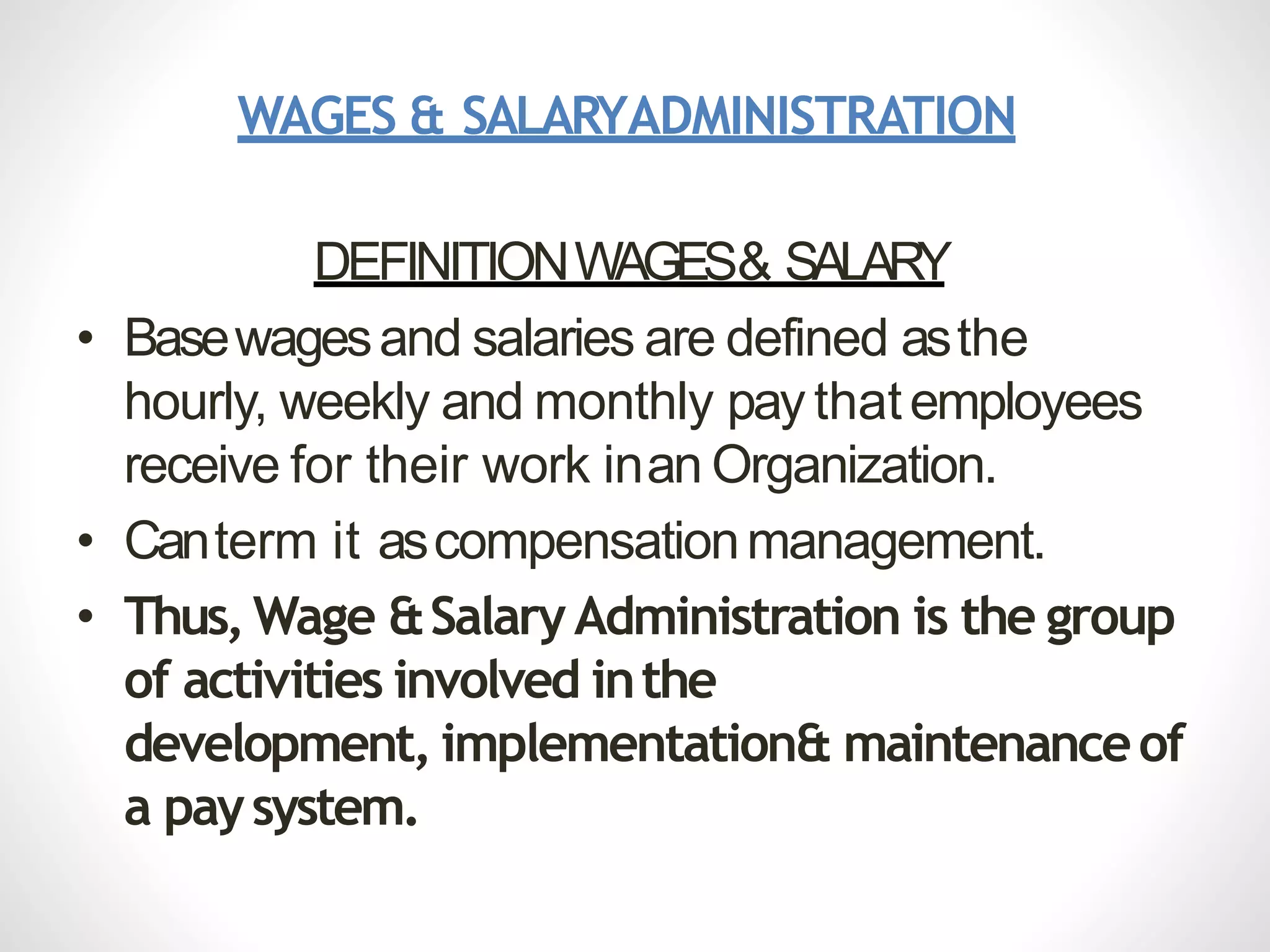 Wages and salary PPT | PPTX