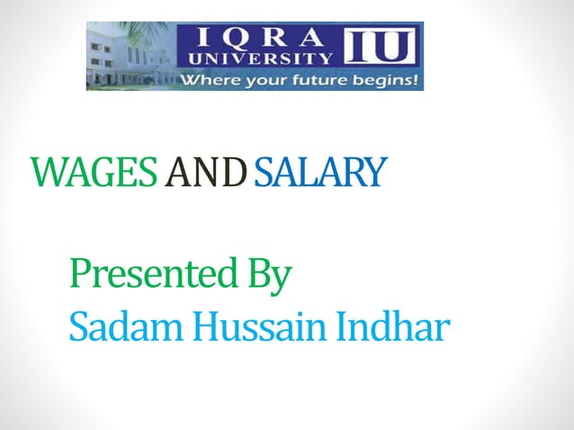 Wages and salary PPT | PPTX | Human Resources | Business