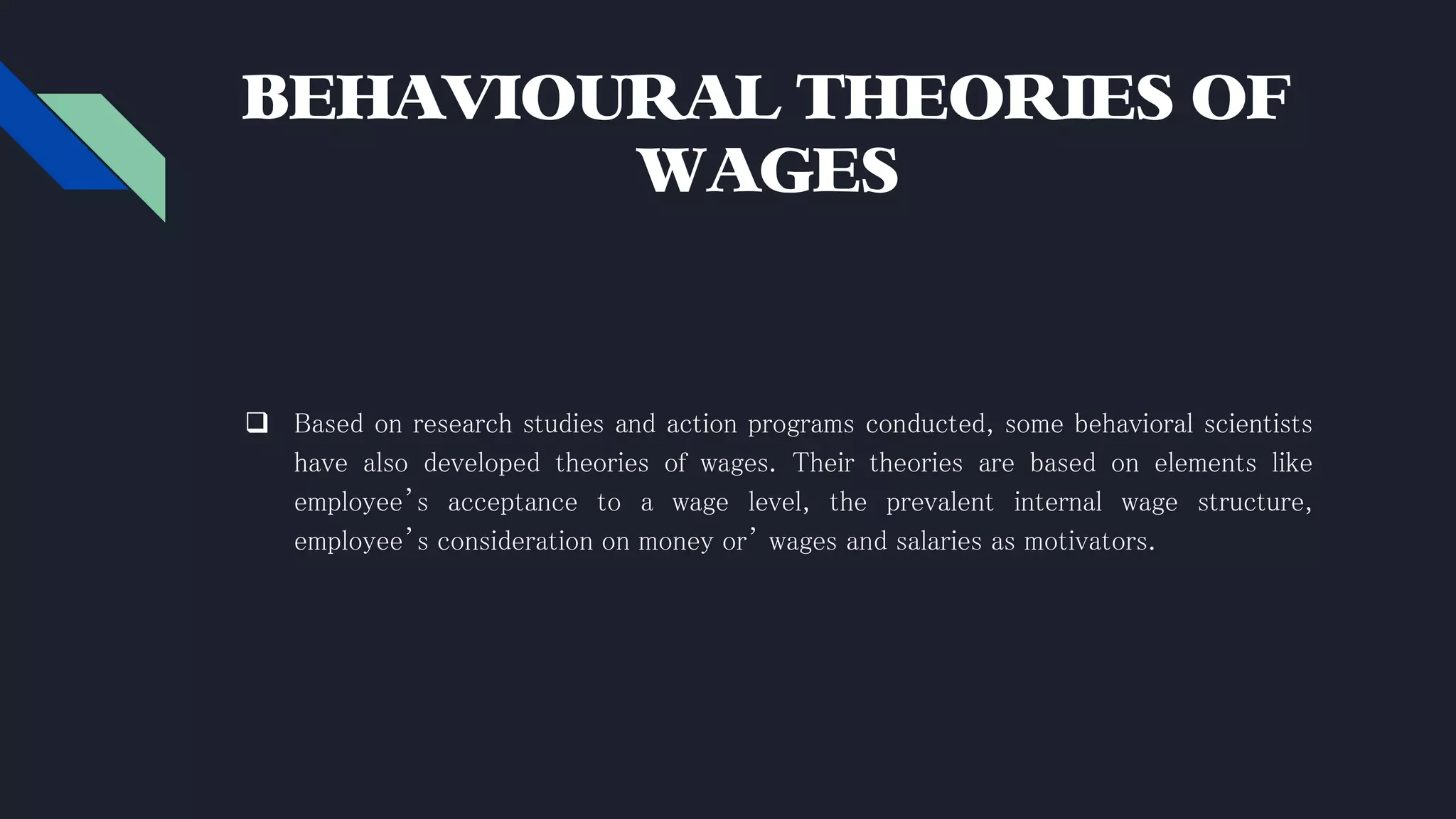 Wage theories & Wage differentials | PPTX