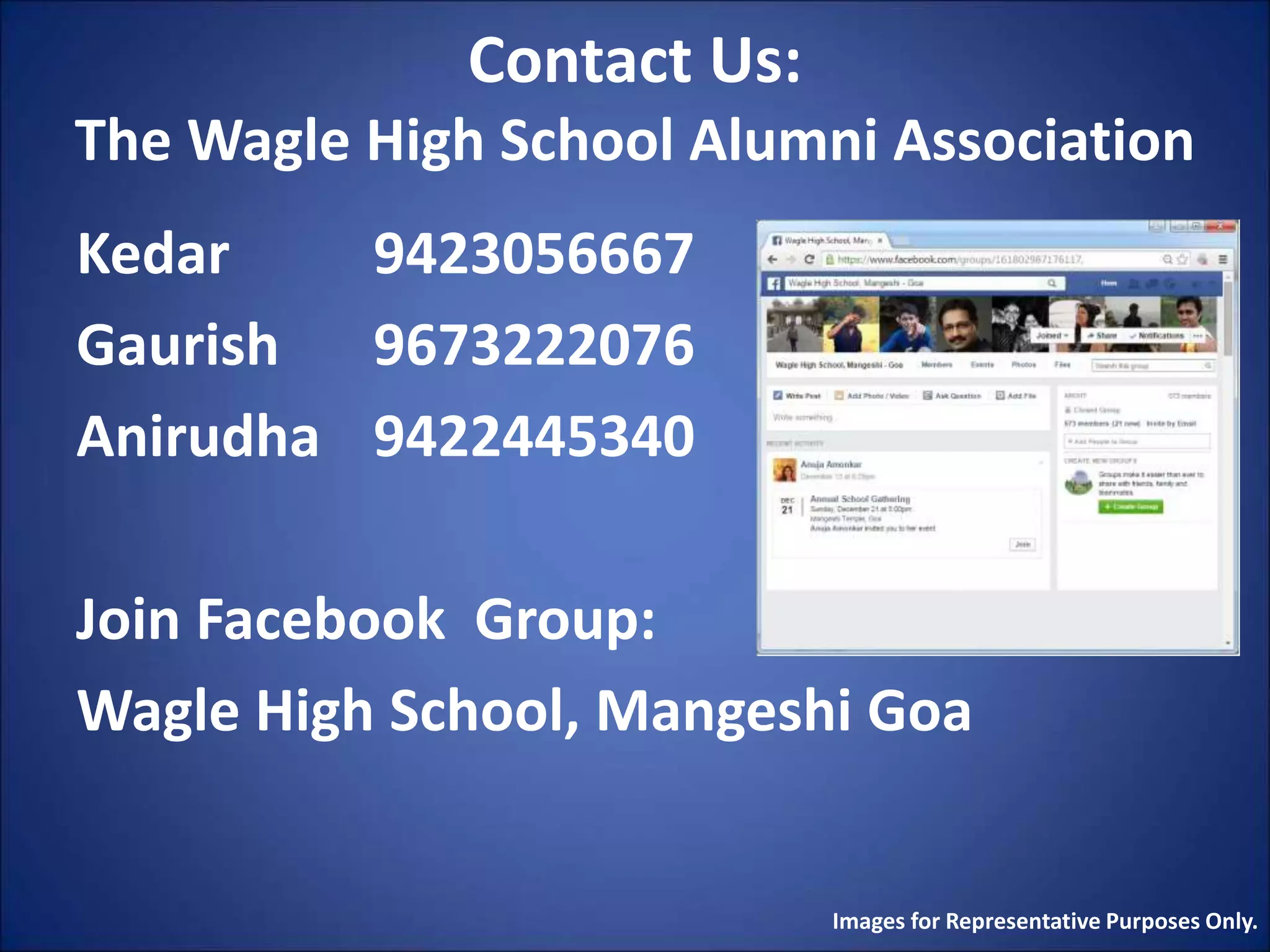 Wagle Highschool, Mangeshi - Goa Golden Jubilee Year Plan (2015-2016 ...