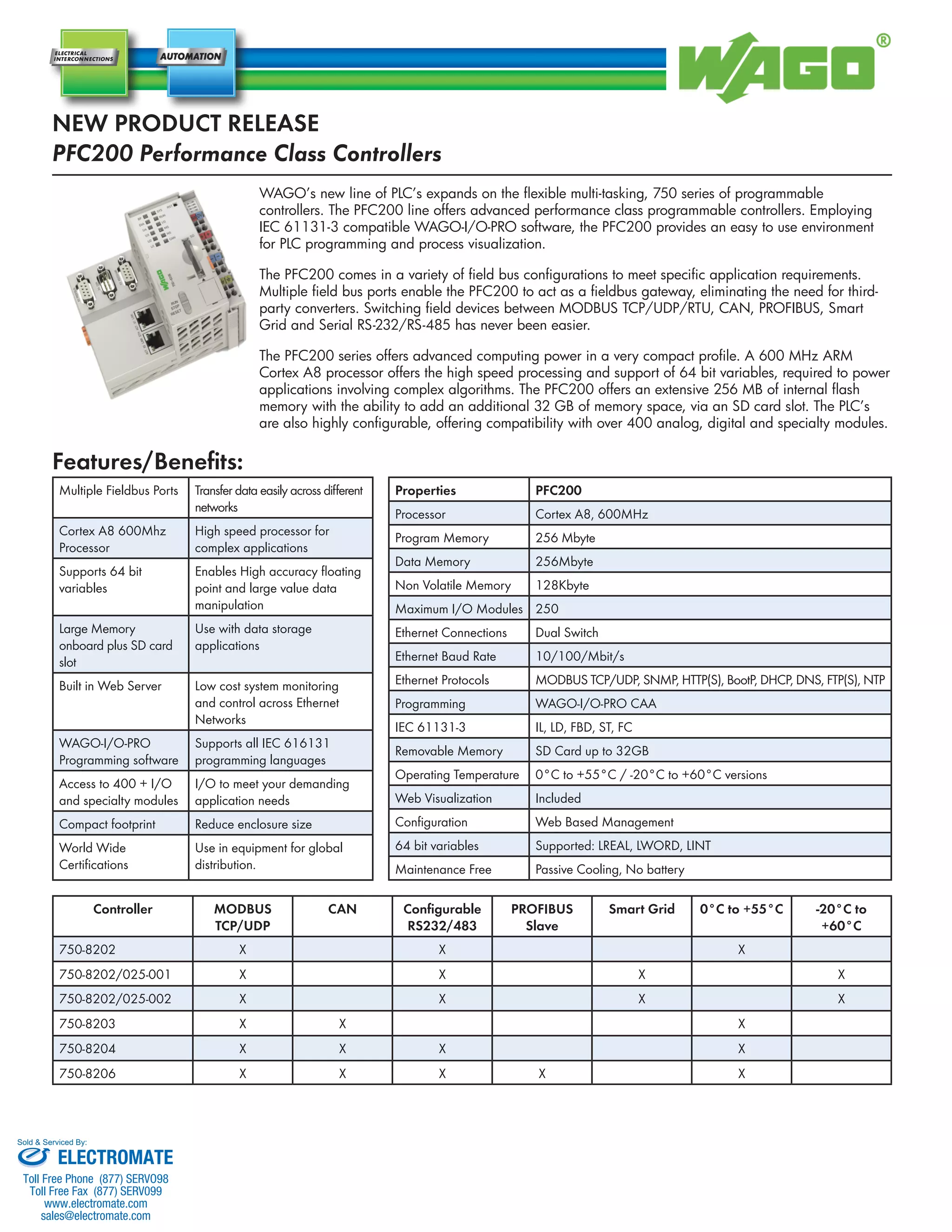 Wago pfc200 performance_class_controllers_brochure | PDF