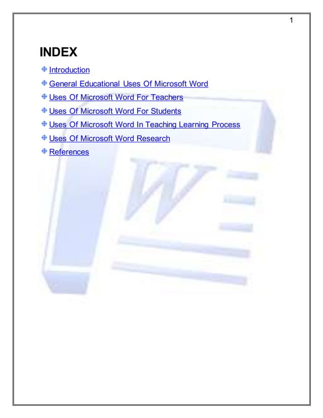 Uses of MS Word in Education | DOCX | Desktop Publishing | Computer ...