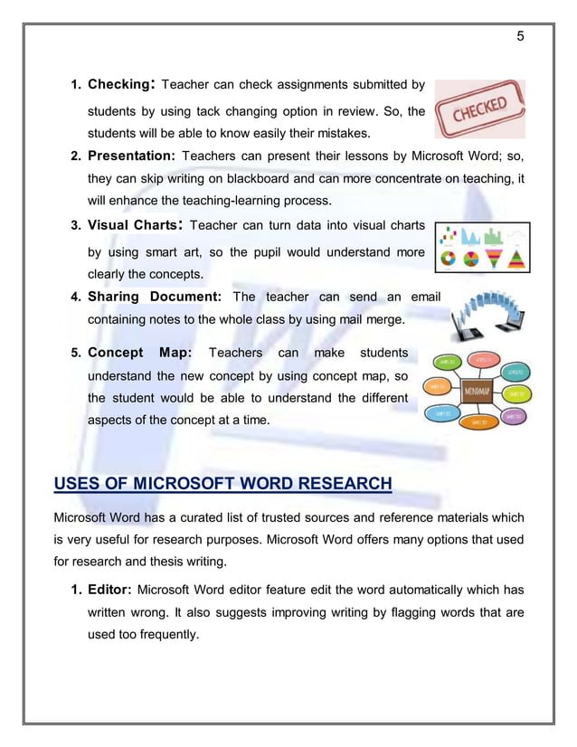 Uses of MS Word in Education | DOCX | Desktop Publishing | Computer ...