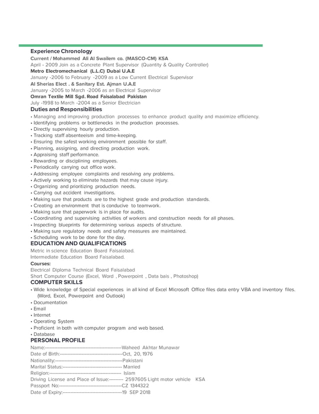 Waheed cv | PDF