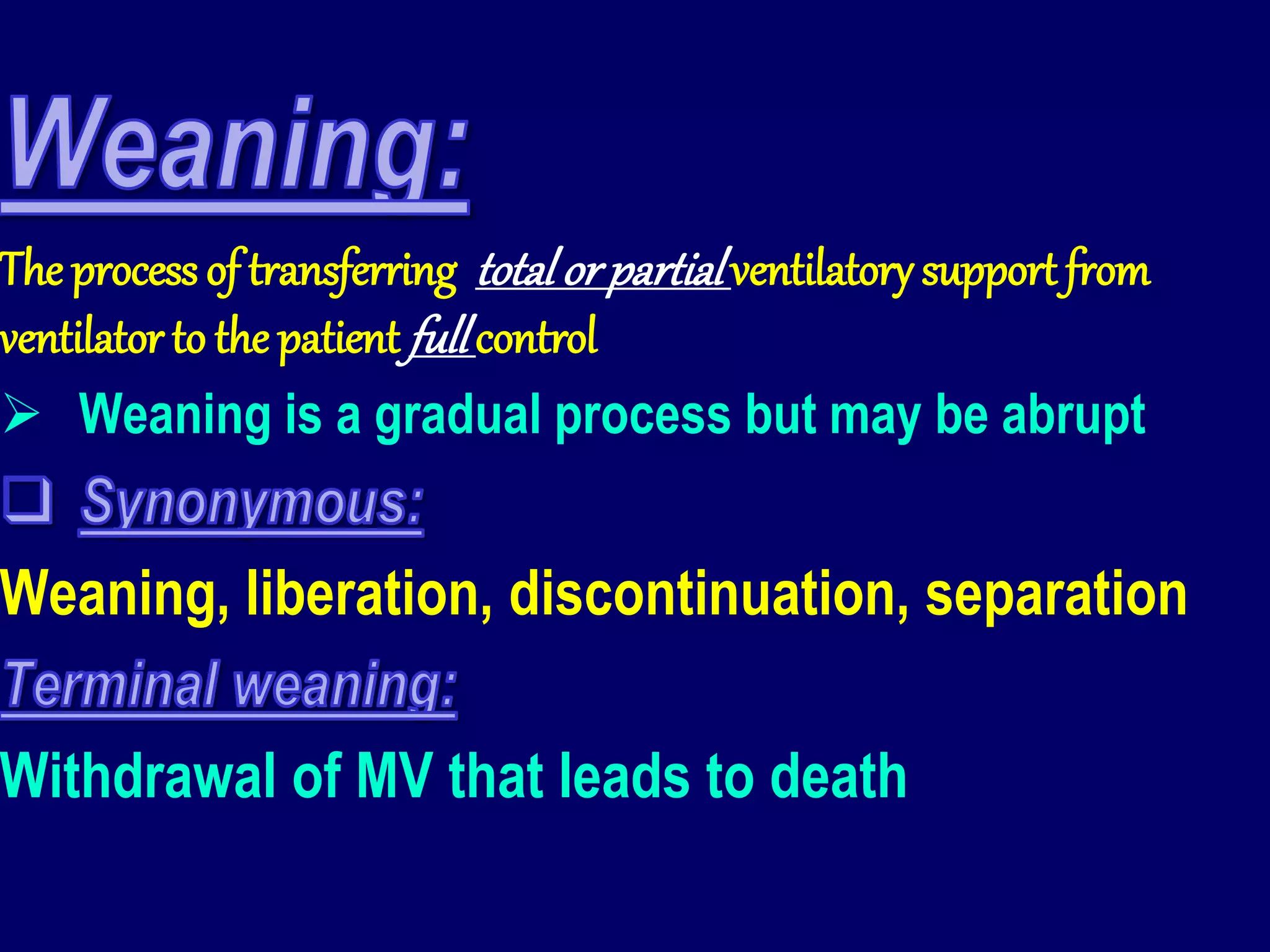Weaning From Mechanical Ventilation | PPT