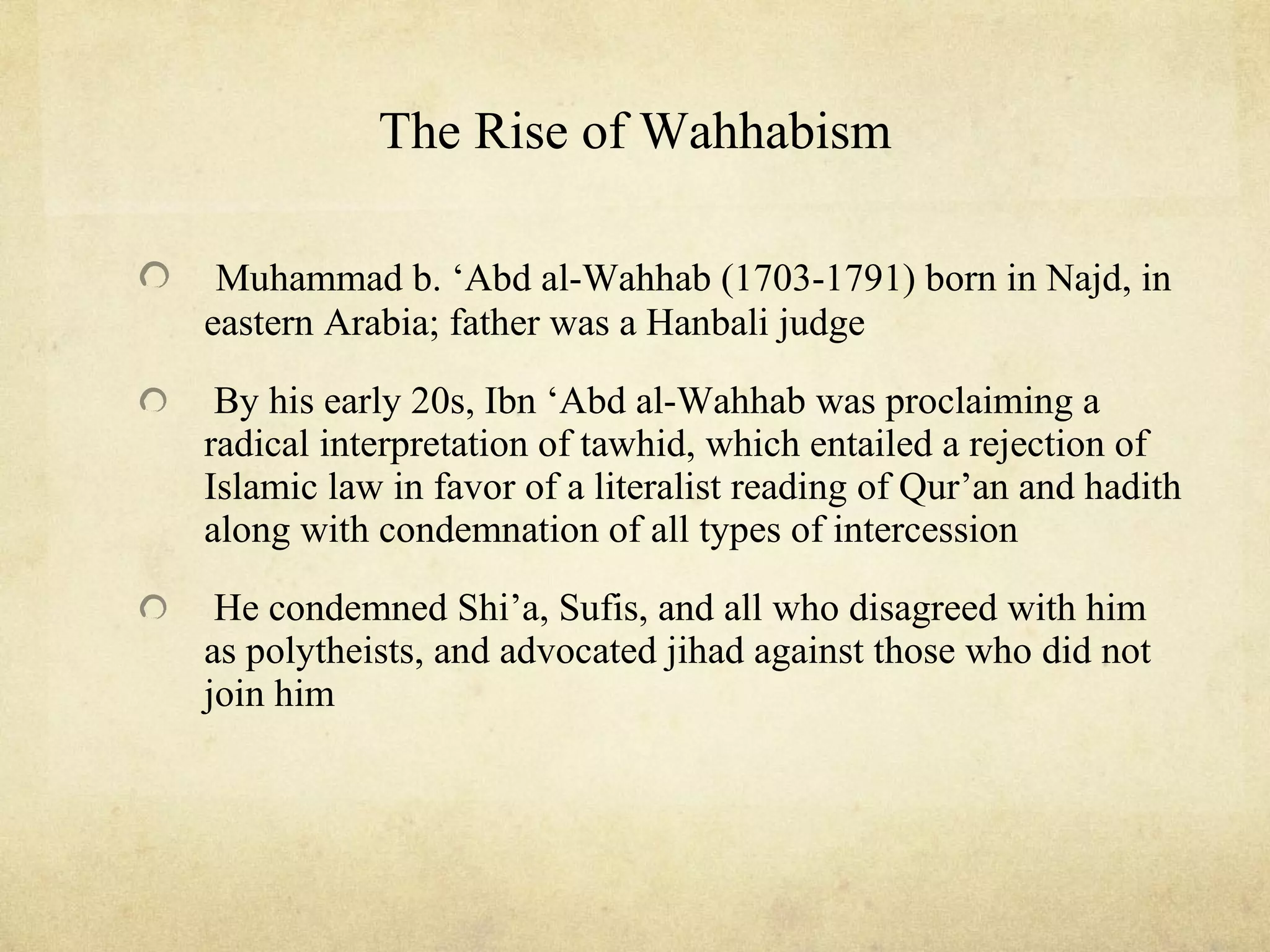 Wahhabism and salafism | PPT