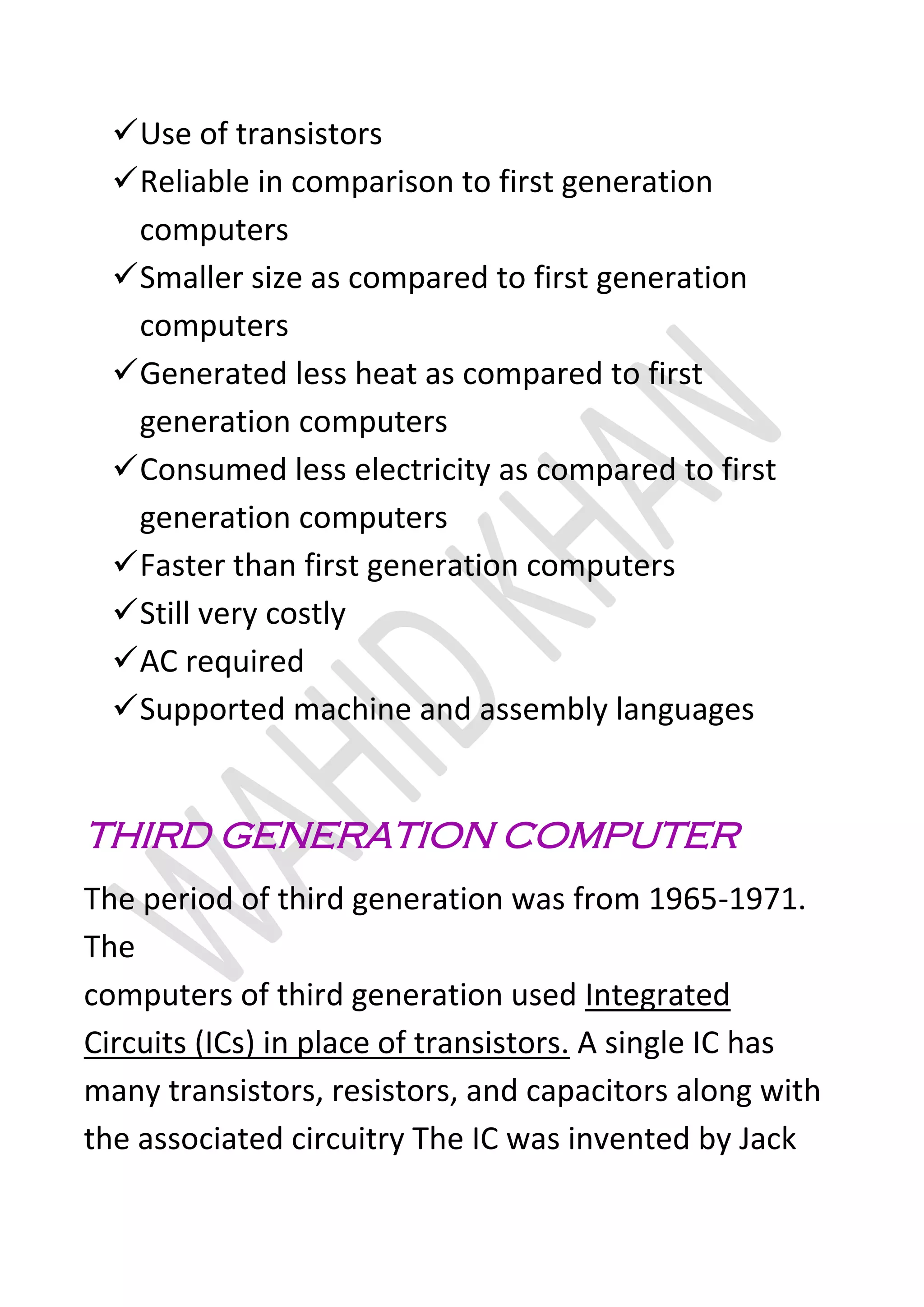 Generation of computer | PDF | Consumer Electronics | Technology ...