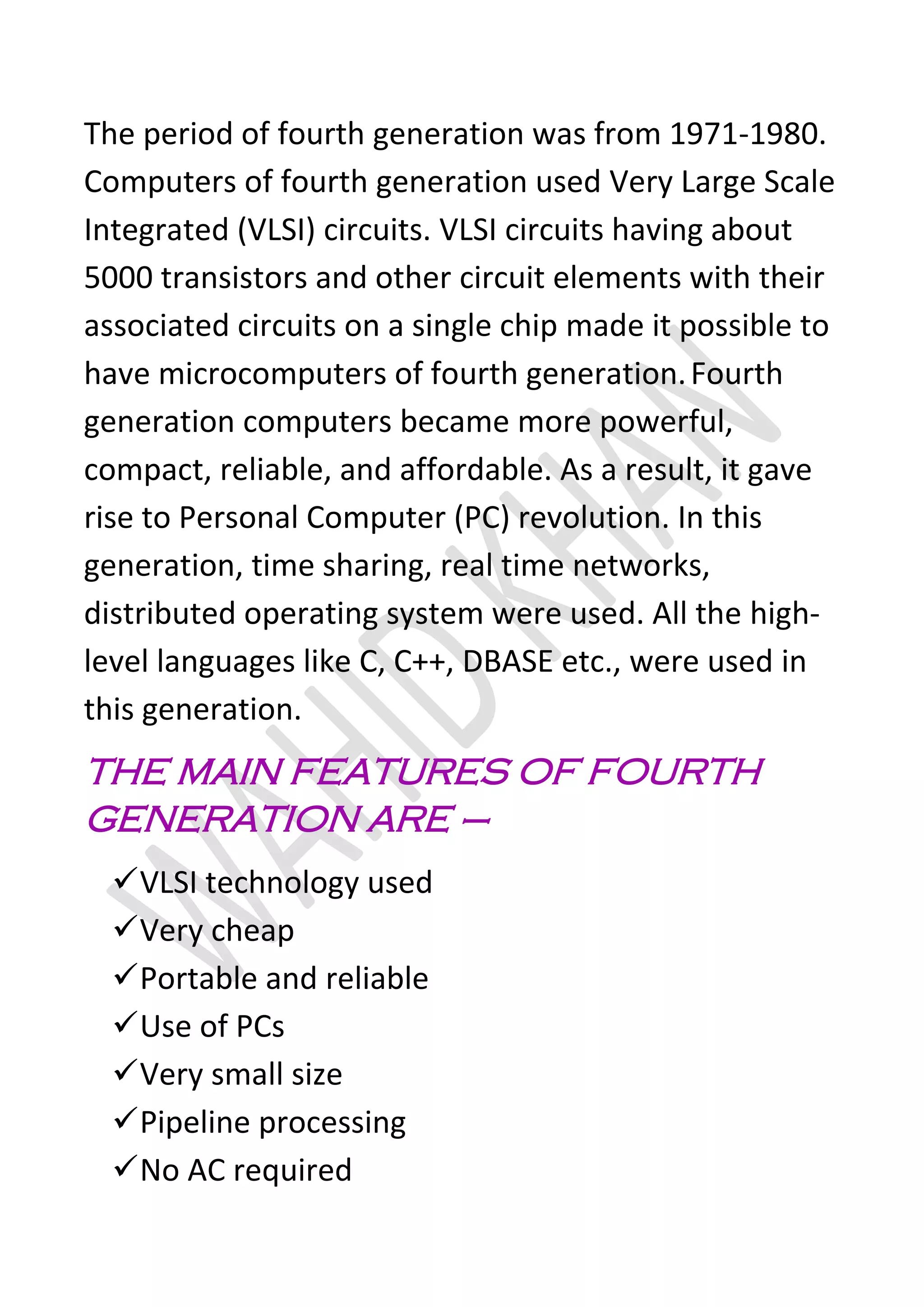 Generation of computer | PDF | Consumer Electronics | Technology & Computing