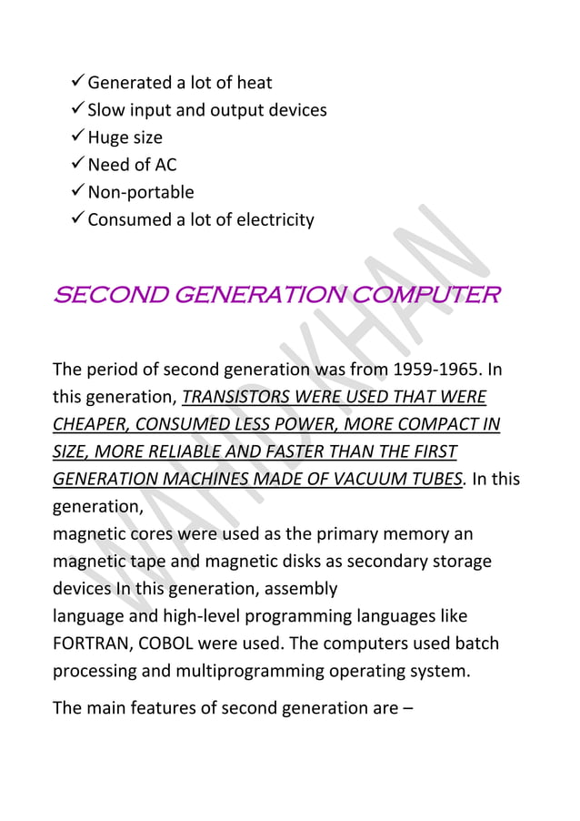 Generation of computer | PDF | Consumer Electronics | Technology ...
