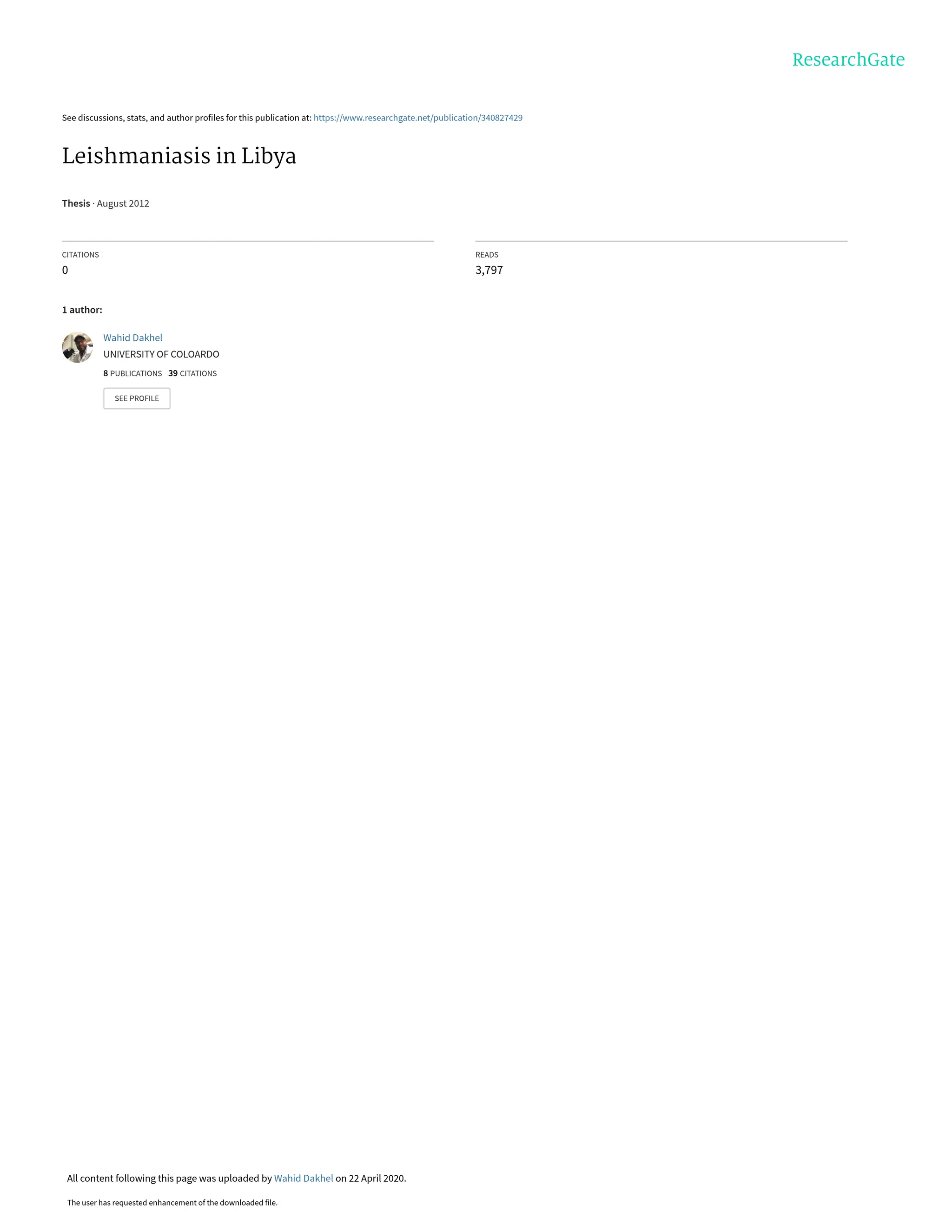 wahidspaper1.pdf leishmania major in libya | PDF