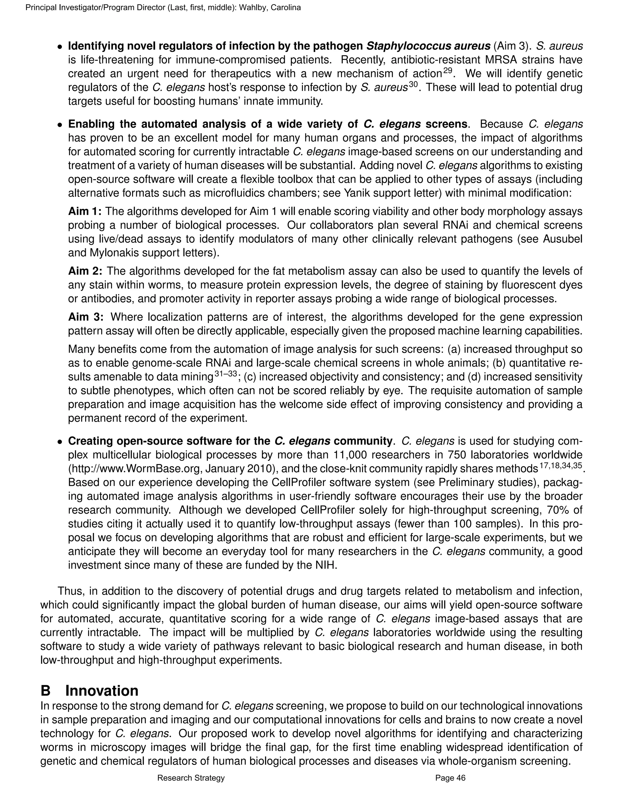 Specific Aims NIH Sample Grant Proposal | PDF