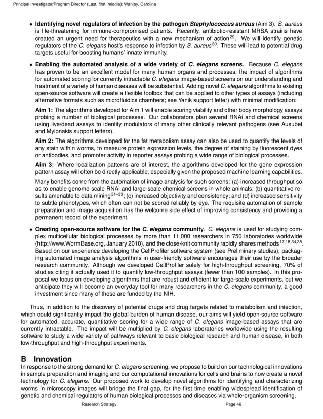 Specific Aims NIH Sample Grant Proposal | PDF | Genetics | Science