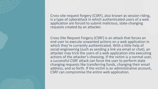 WAHS-CSRF Attacks | PPT