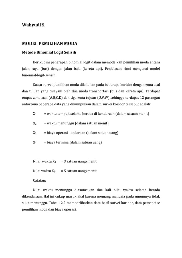 pemilihan moda | DOCX