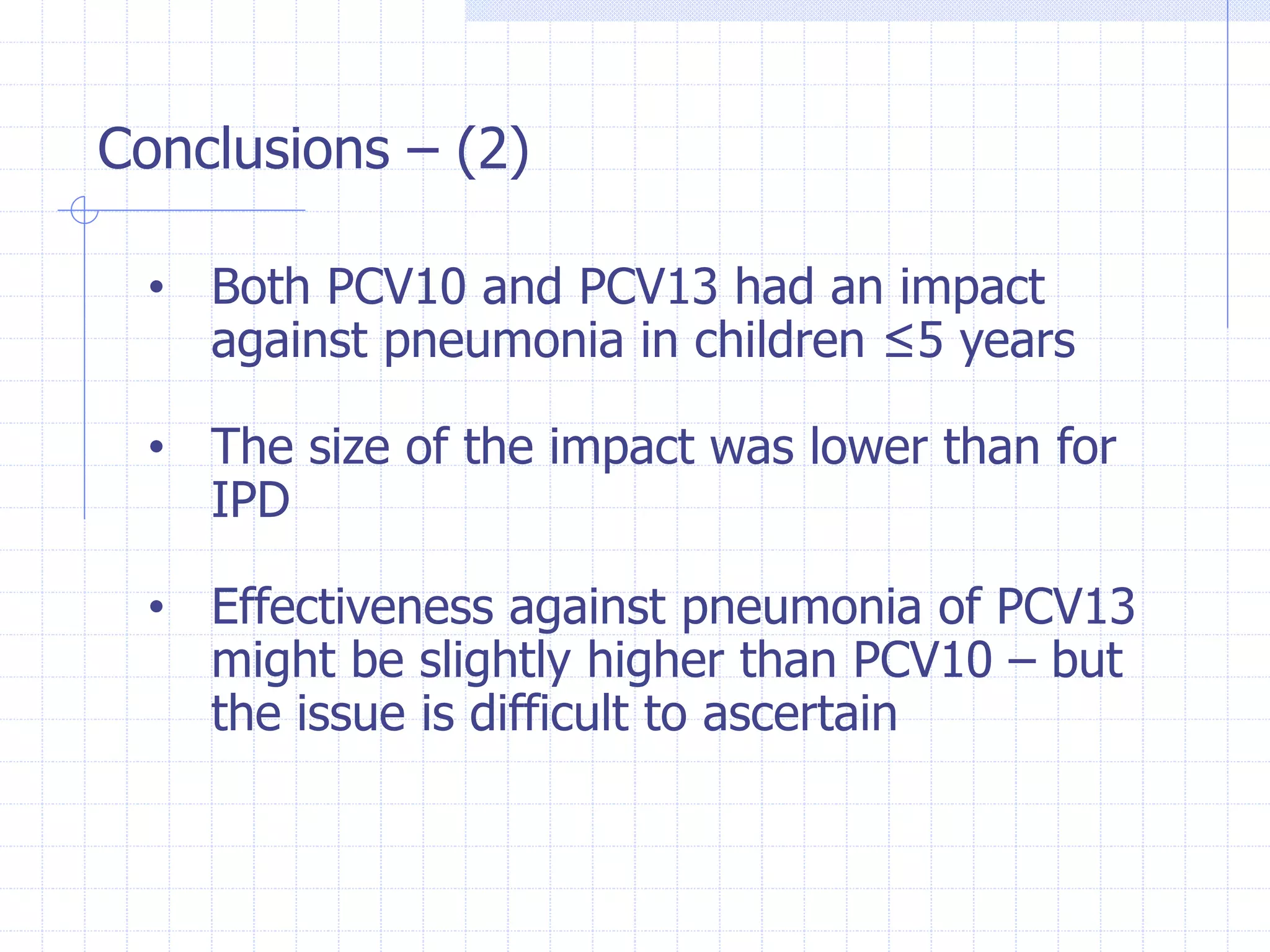 Efficacy differences between PCV10 and PCV13 - Slideset by Professors ...