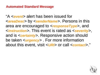 Introduction to Operationalizing the Common Alerting Protocol (ITU-T X.1303) Standard | PDF