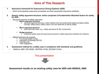 Waise 2021 Uber ATG Safety Case Framework and ANSI/UL 4600 | PPTX