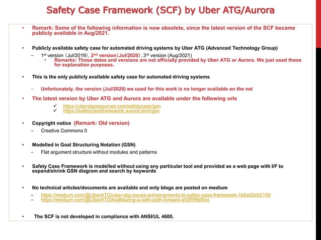 Waise 2021 Uber ATG Safety Case Framework and ANSI/UL 4600 | PPTX