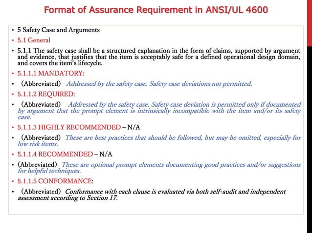 Waise 2021 Uber ATG Safety Case Framework and ANSI/UL 4600 | PPTX