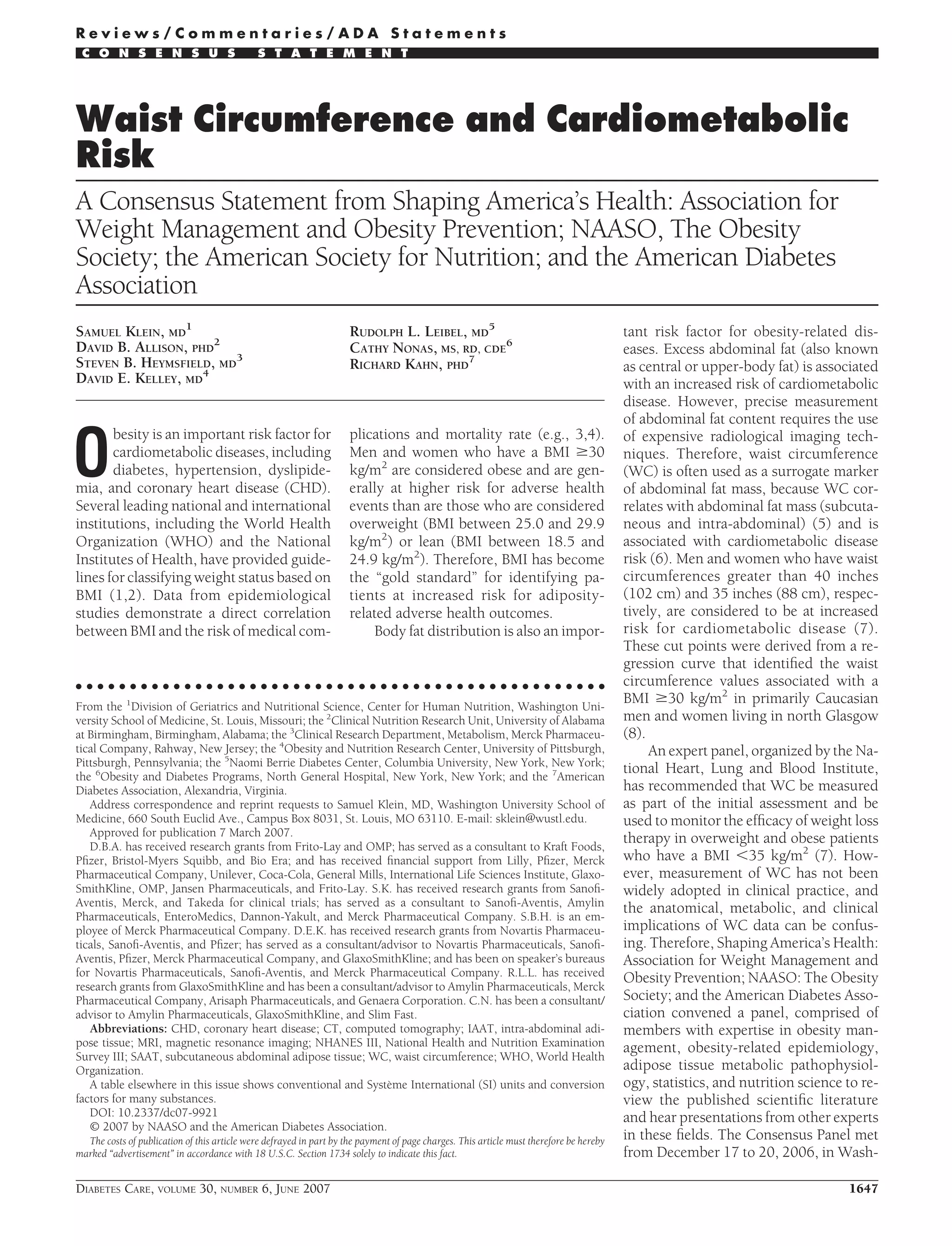 Waist circumference | PDF | Endocrine and Metabolic Diseases | Diseases and Conditions