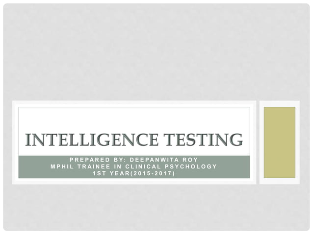 Intelligence Testing | PPT