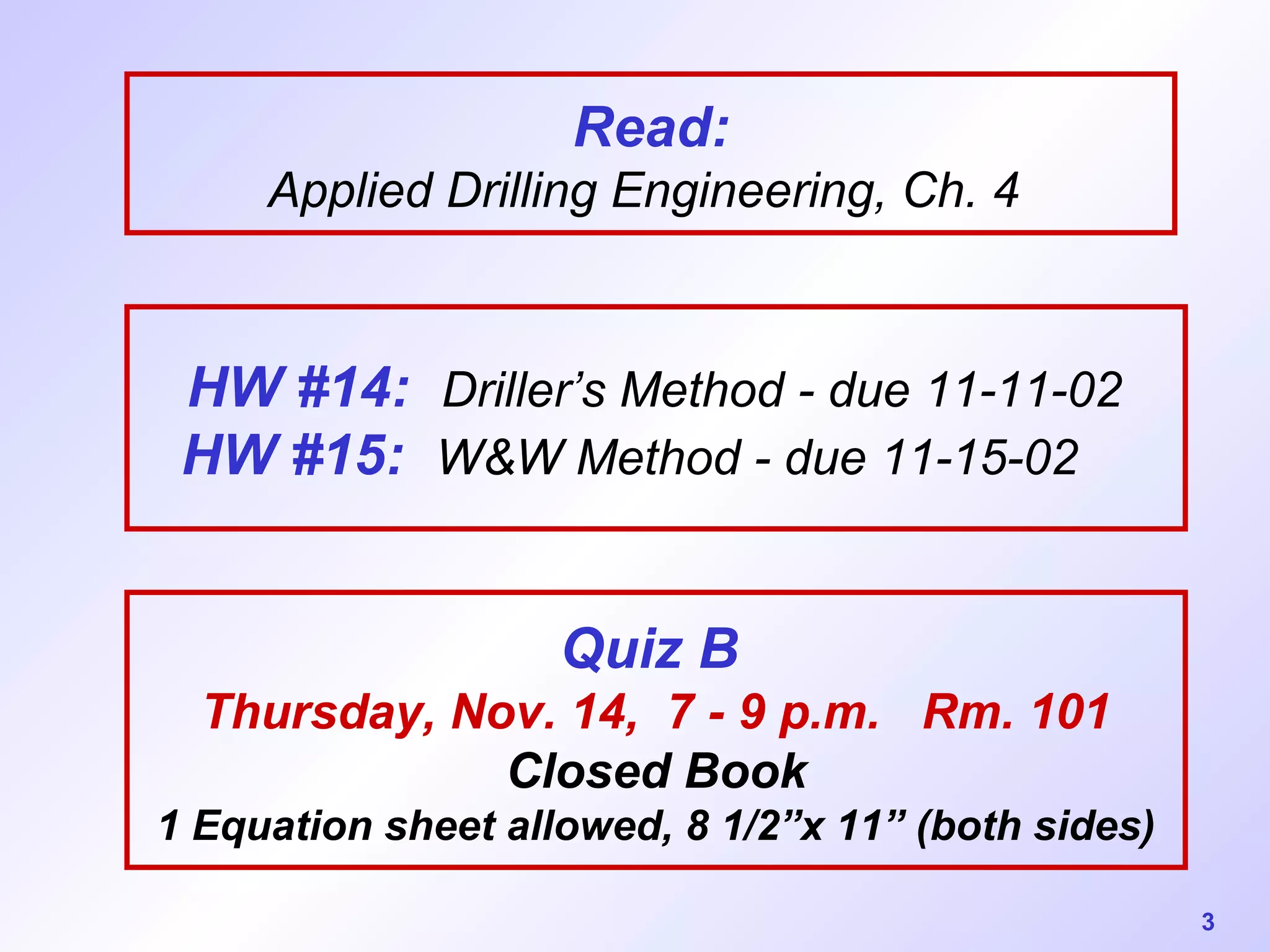 Wait and weight vs. driller | PPT