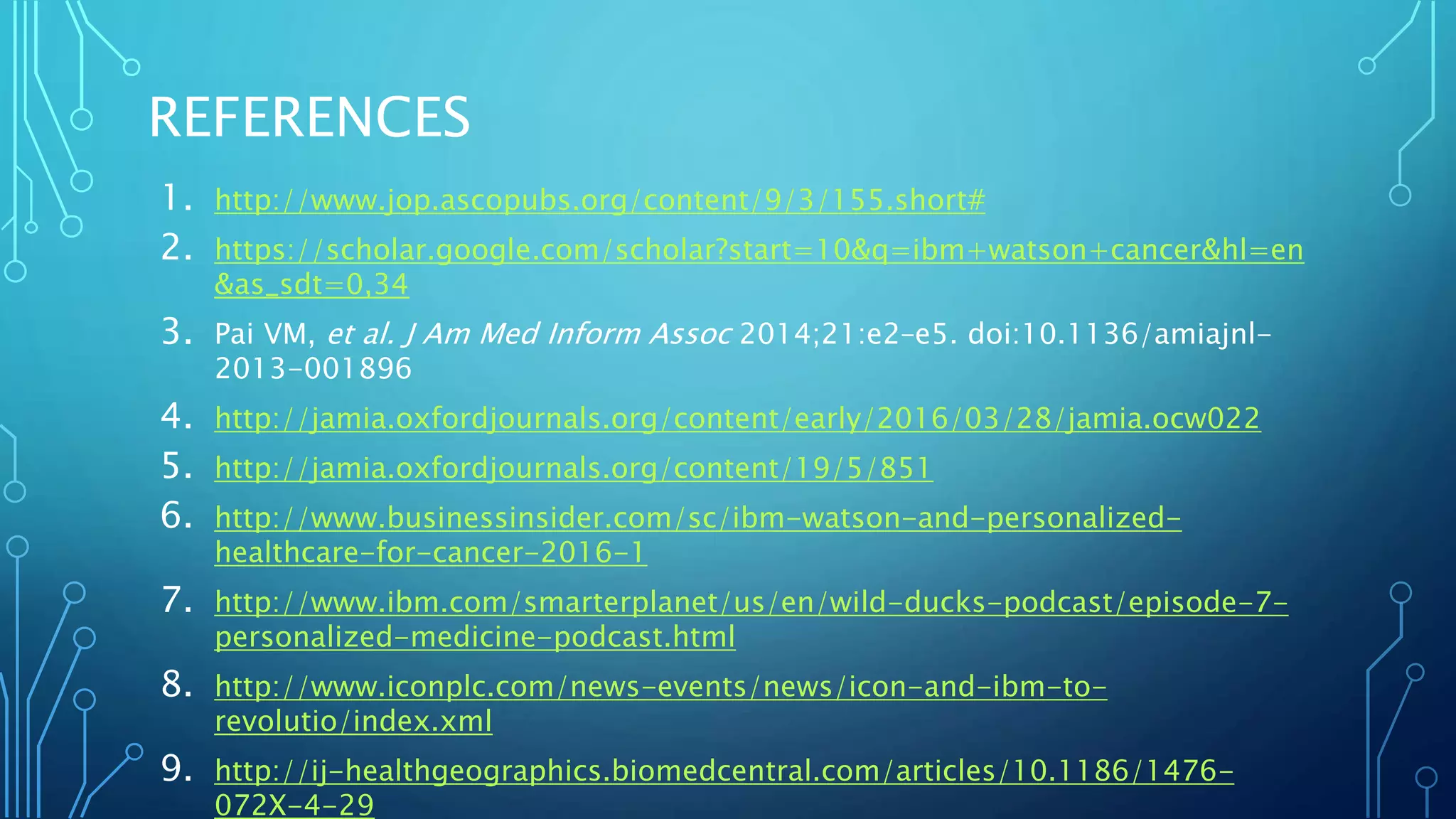 Personalized Medicine with IBM-Watson: Future of Cancer care | PPTX