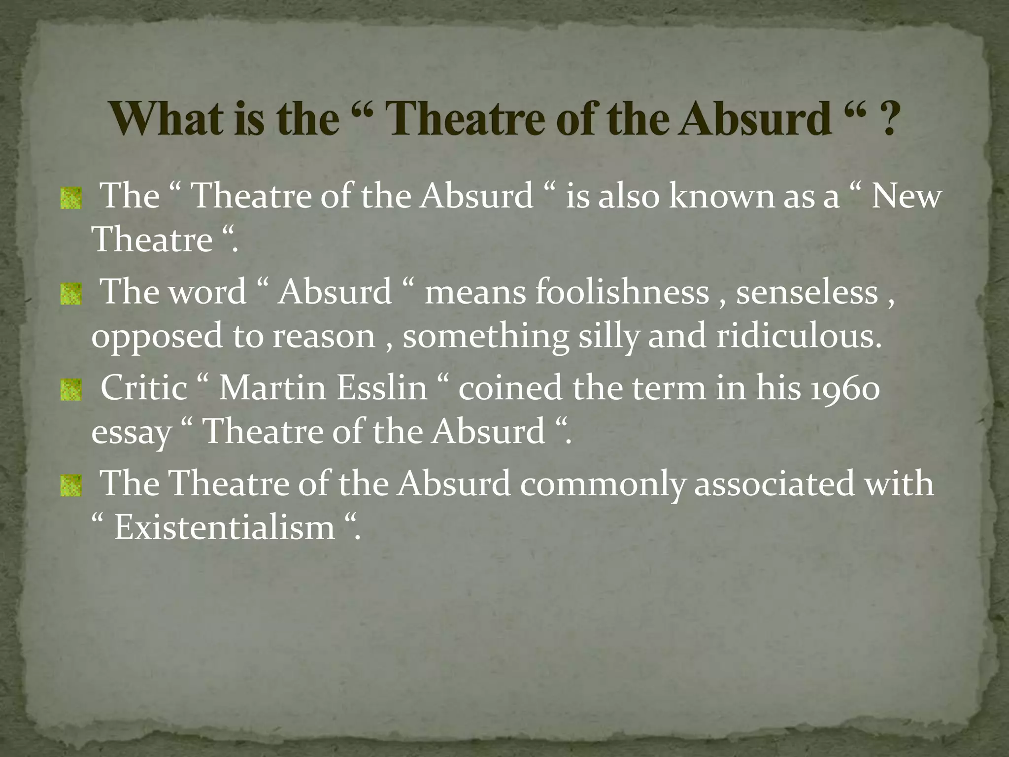 Waiting for Godot as an Absurd theater | PPTX