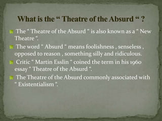 Waiting for Godot as an Absurd theater | PPTX