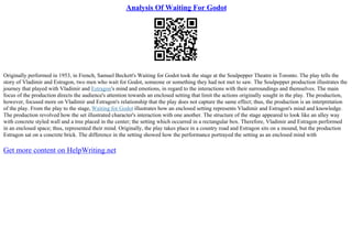 Waiting For Godot | PDF