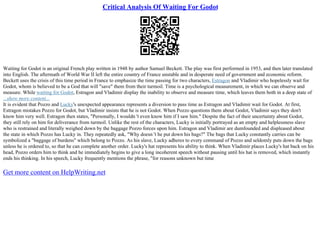 Waiting For Godot | PDF