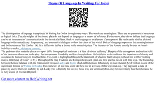 Waiting For Godot | PDF