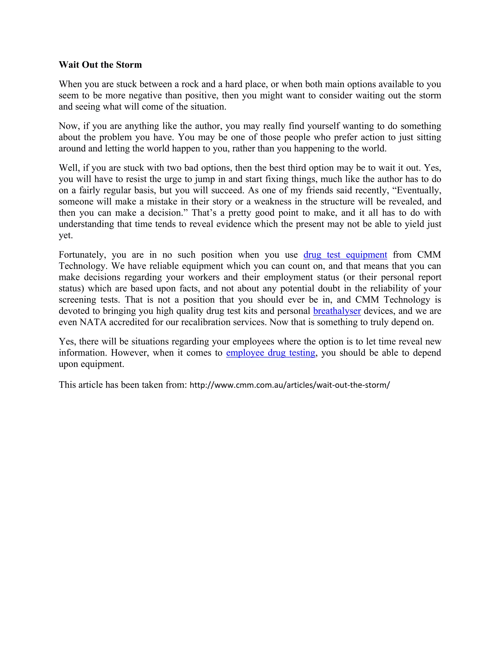 Wait out the storm | PDF