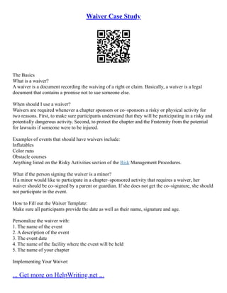 Waiver Case Study | PDF