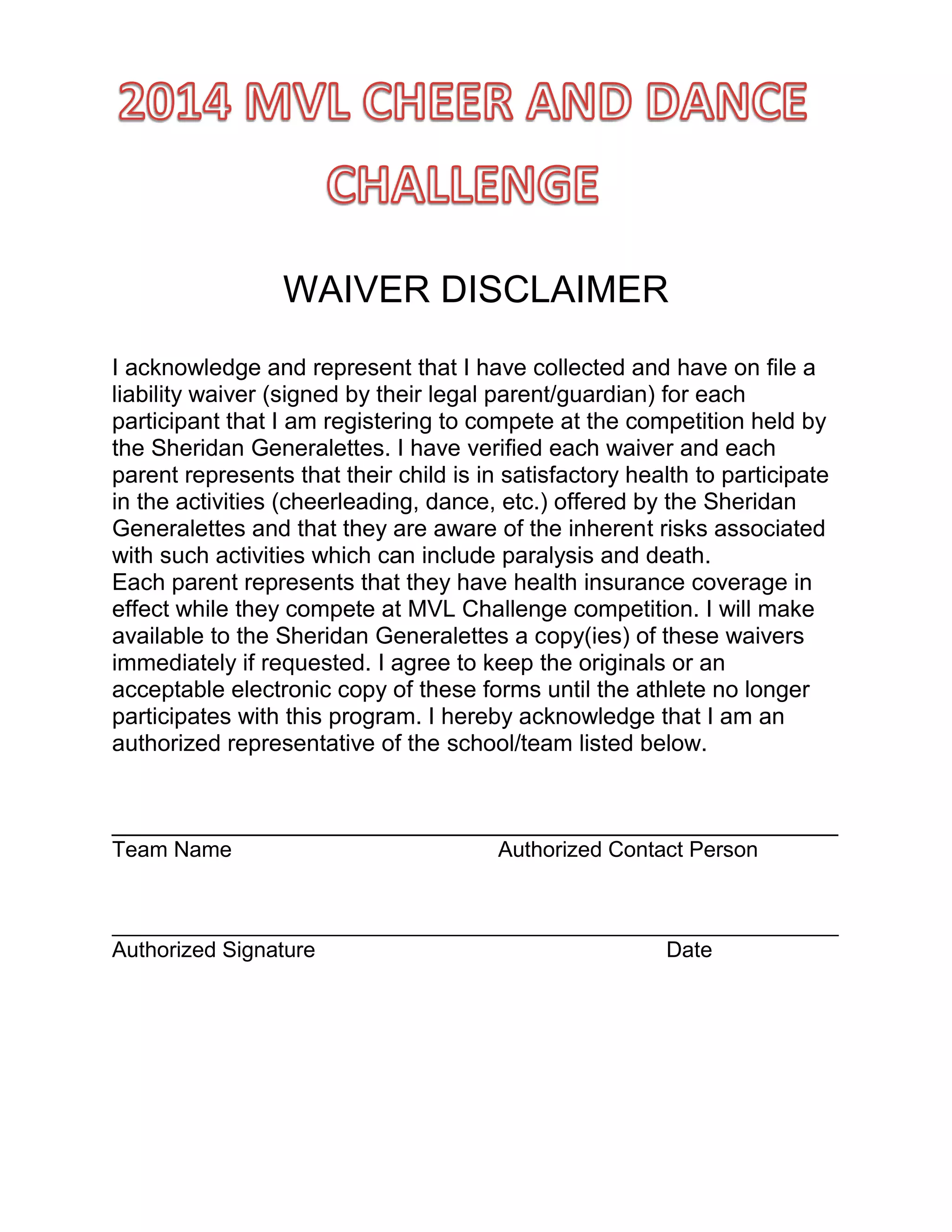 Waiver disclaimer 2014 | DOCX