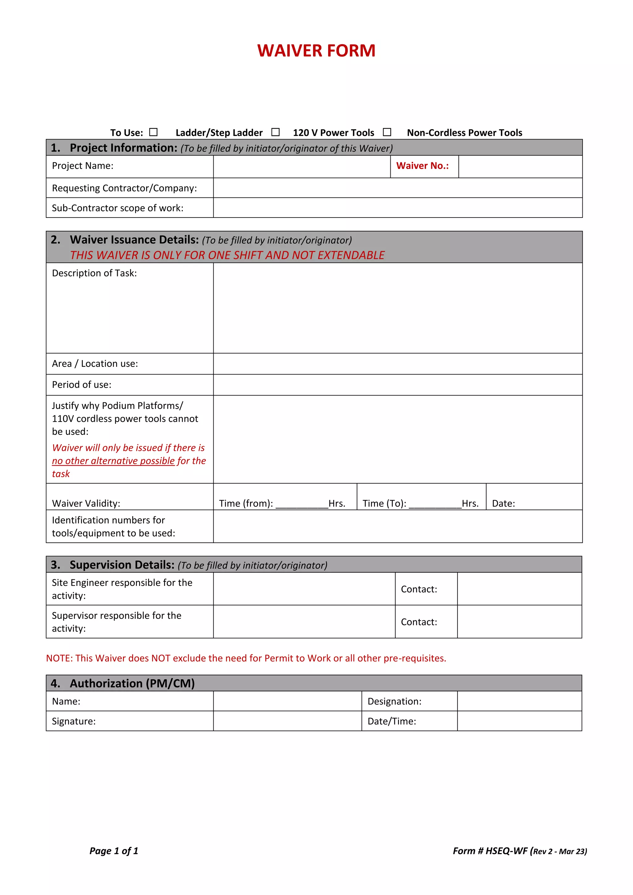 WAIVER FORM Form # HSEQ - WF Rev 2.docx