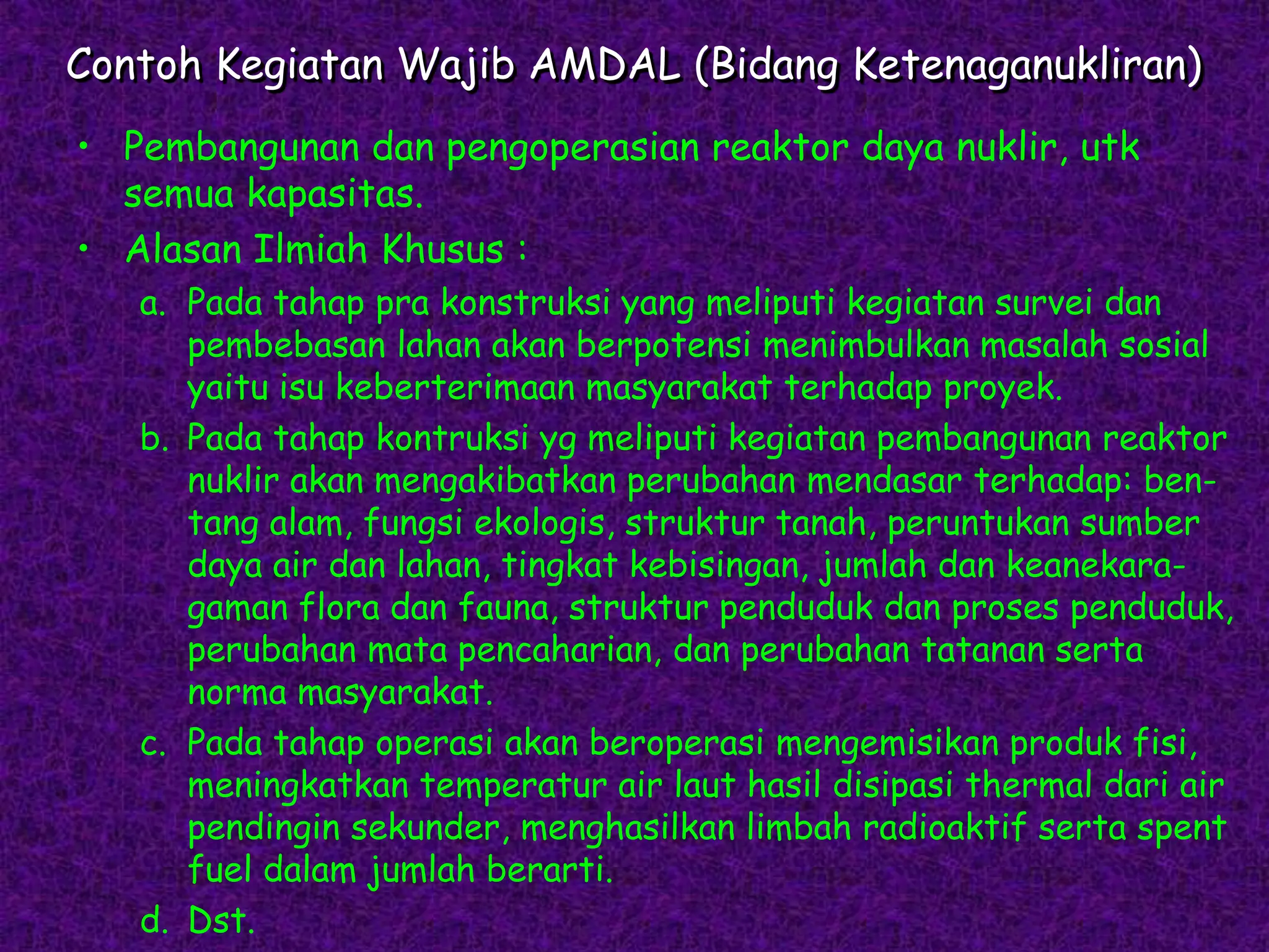 wajib amdal.ppt Analisa Mengenai Dampak Lingkungan penting bagi ...