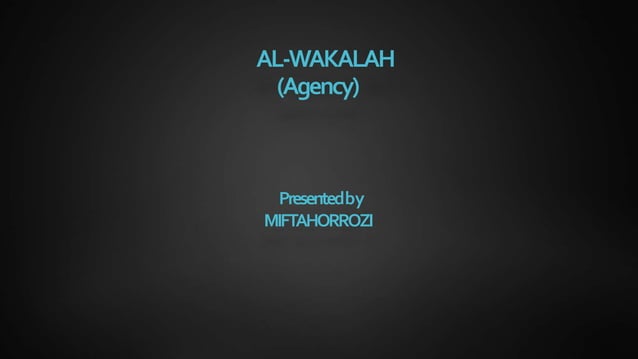 Wakalah | PPTX